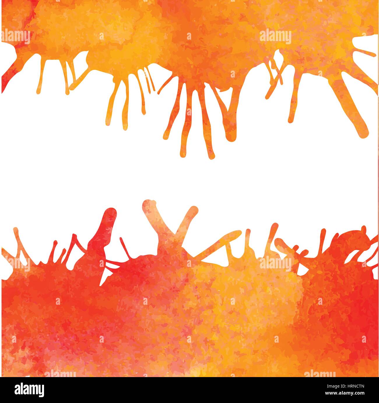 Orange watercolor paint vector background with blots Stock Vector Image ...
