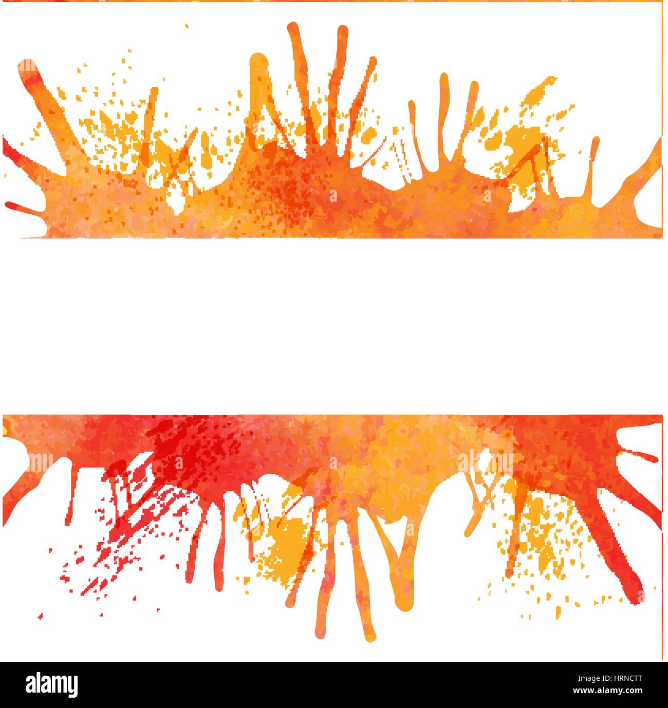Orange watercolor paint vector background with blots and banner Stock ...