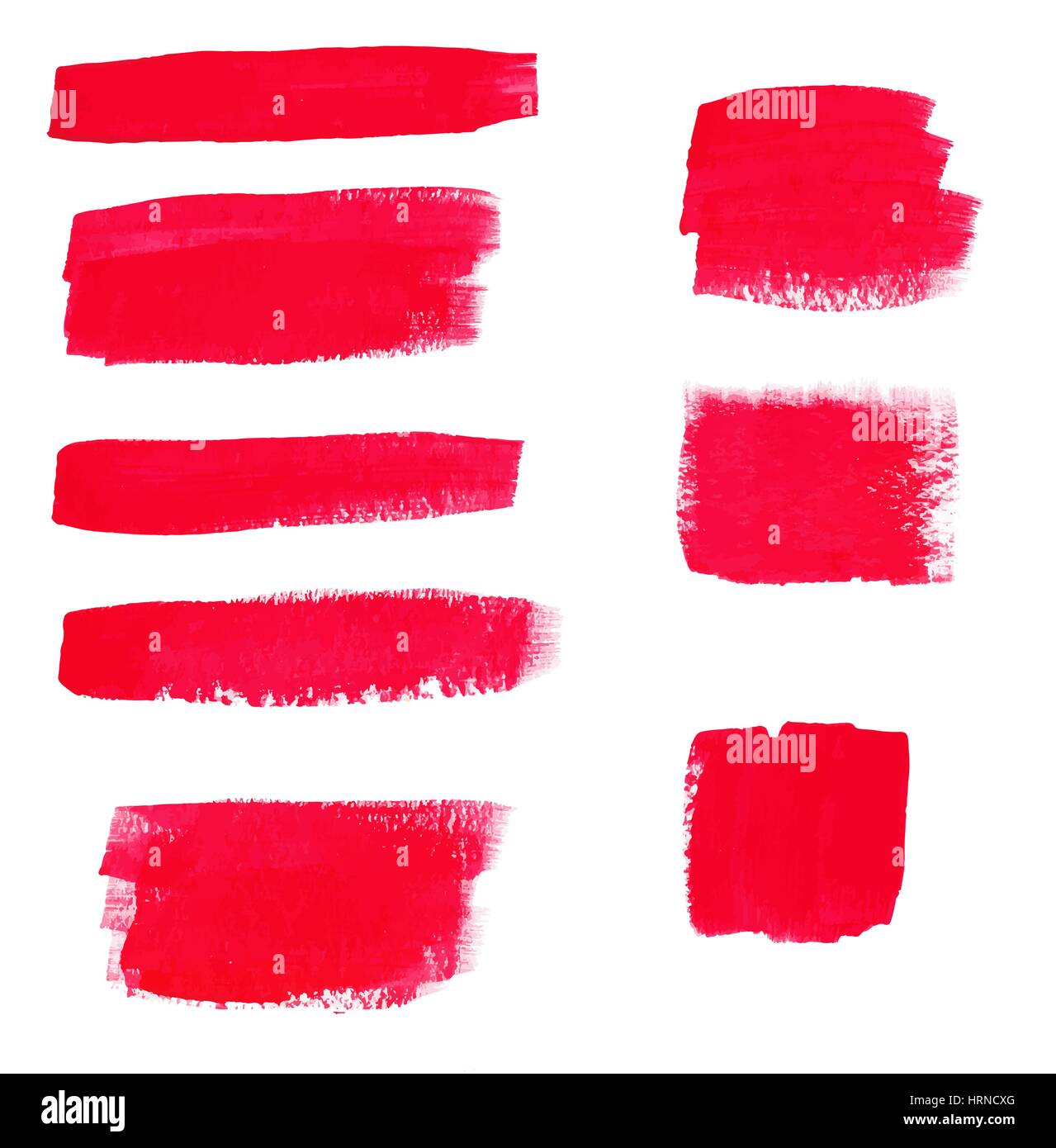 Hand-drawing red textures of brush strokes in random shape Stock Vector ...