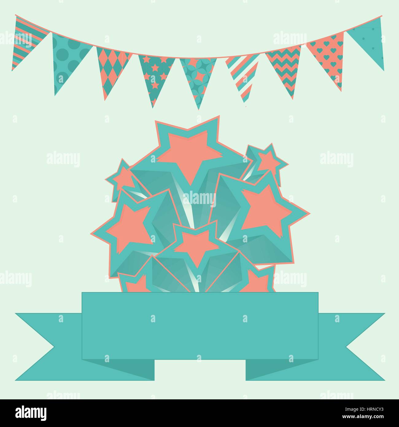 Party bunting background with stars and banner Stock Vector Image & Art ...
