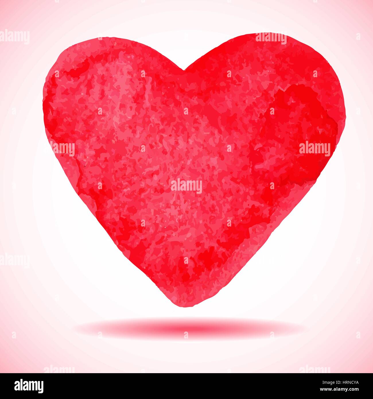 Hand-drawn painted red heart, vector element for your design Stock ...