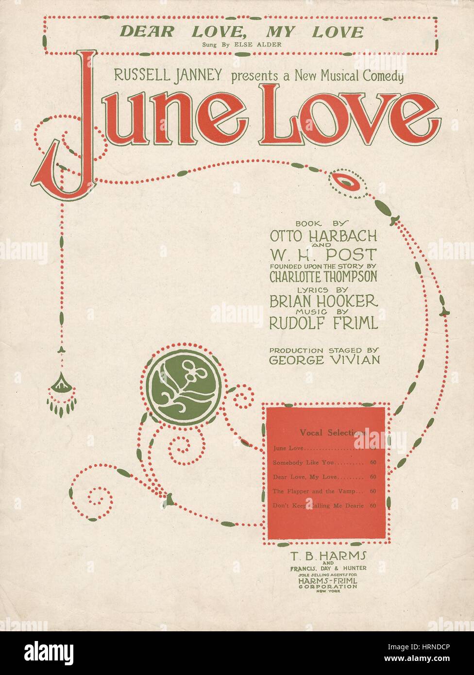 "June Love" Musical Sheet Music Cover Stock Photo - Alamy