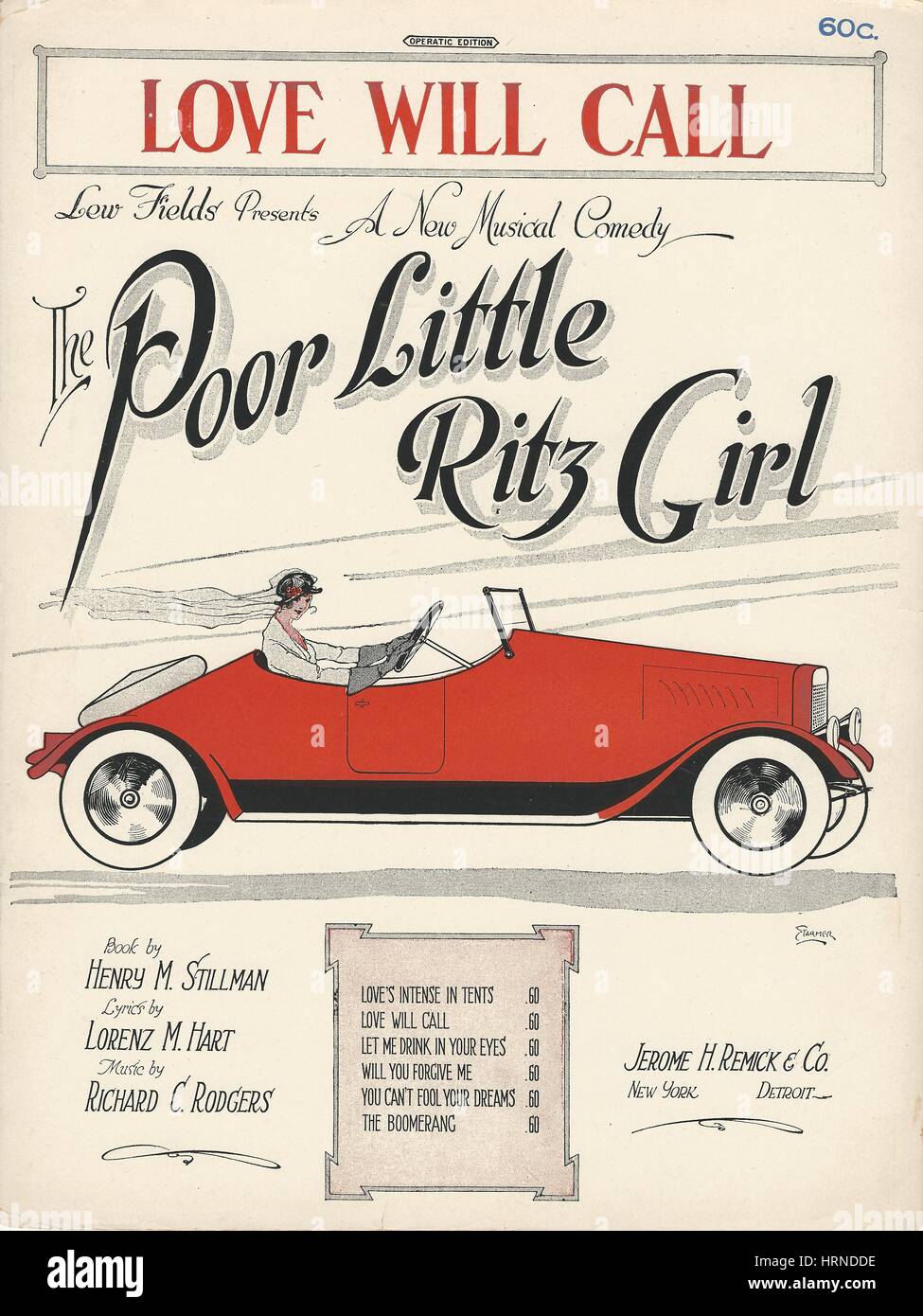 "Poor Little Ritz Girl" 1920 Musical Sheet Music Cover Stock Photo - Alamy