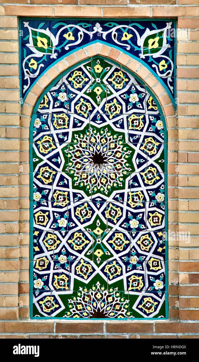 Old Eastern mosaic on the wall of a mosque, Uzbekistan Stock Photo - Alamy