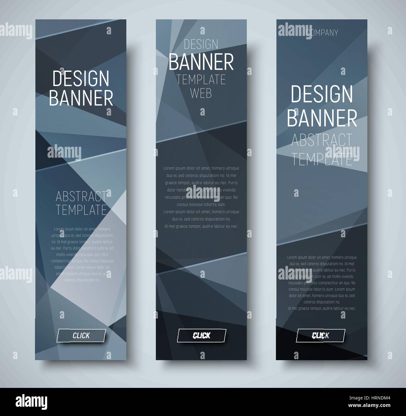 Template vertical web banners with abstract polygonal background black ...