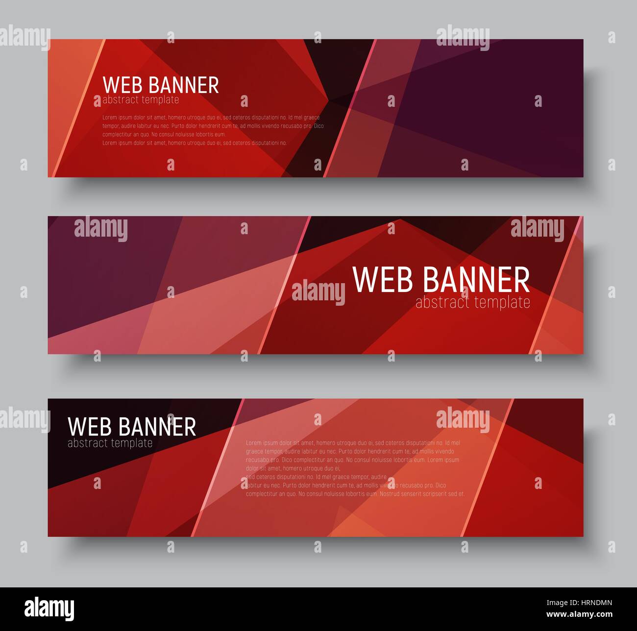 Template, horizontal web banners with abstract polygonal background ...