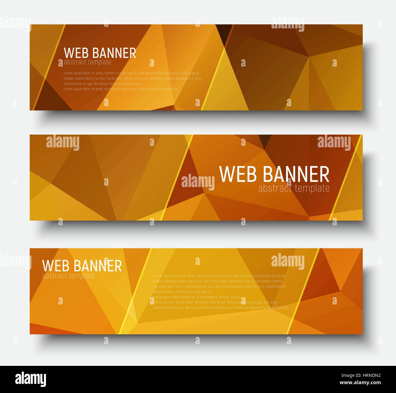 Design horizontal web banners with abstract polygonal background gold ...