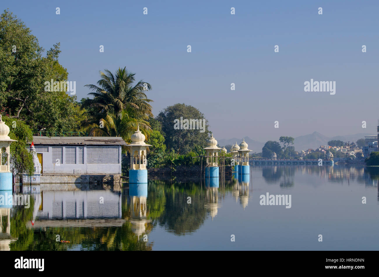Landscape from above in India the city of Udaipur Stock Photo - Alamy