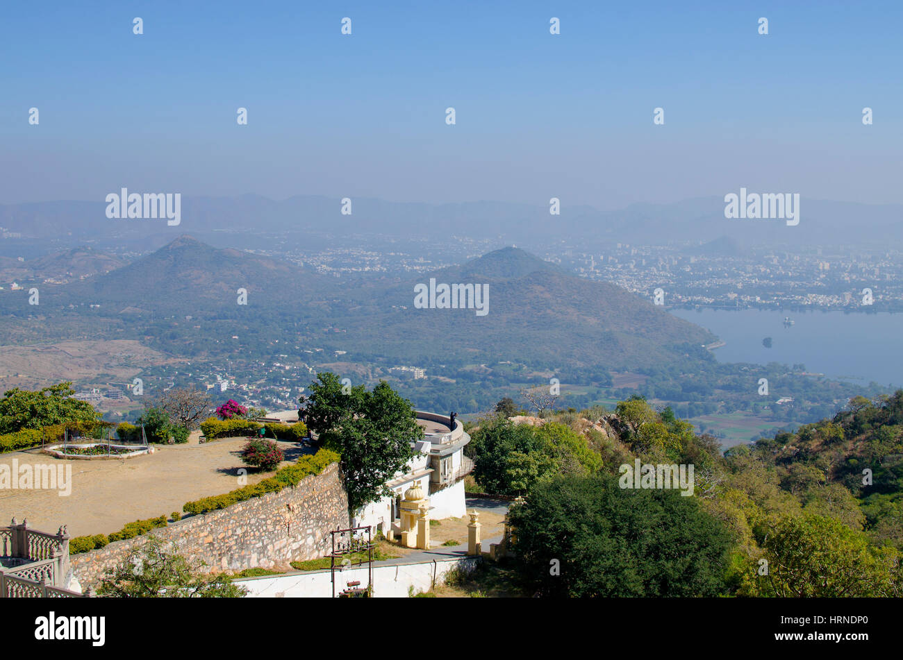Landscape from above in India the city of Udaipur Stock Photo - Alamy