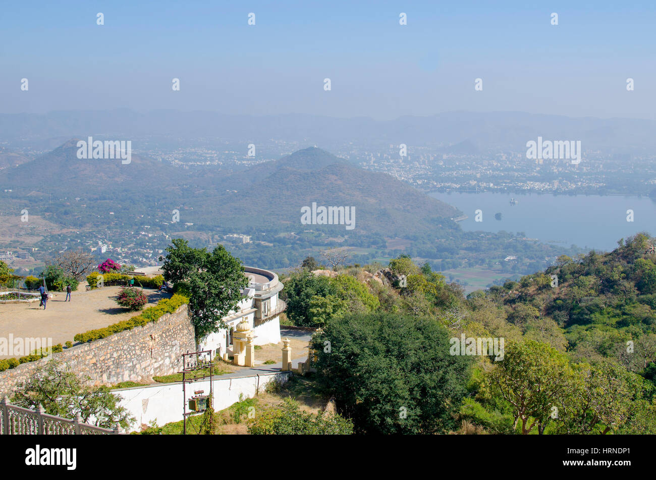 Landscape from above in India the city of Udaipur Stock Photo - Alamy