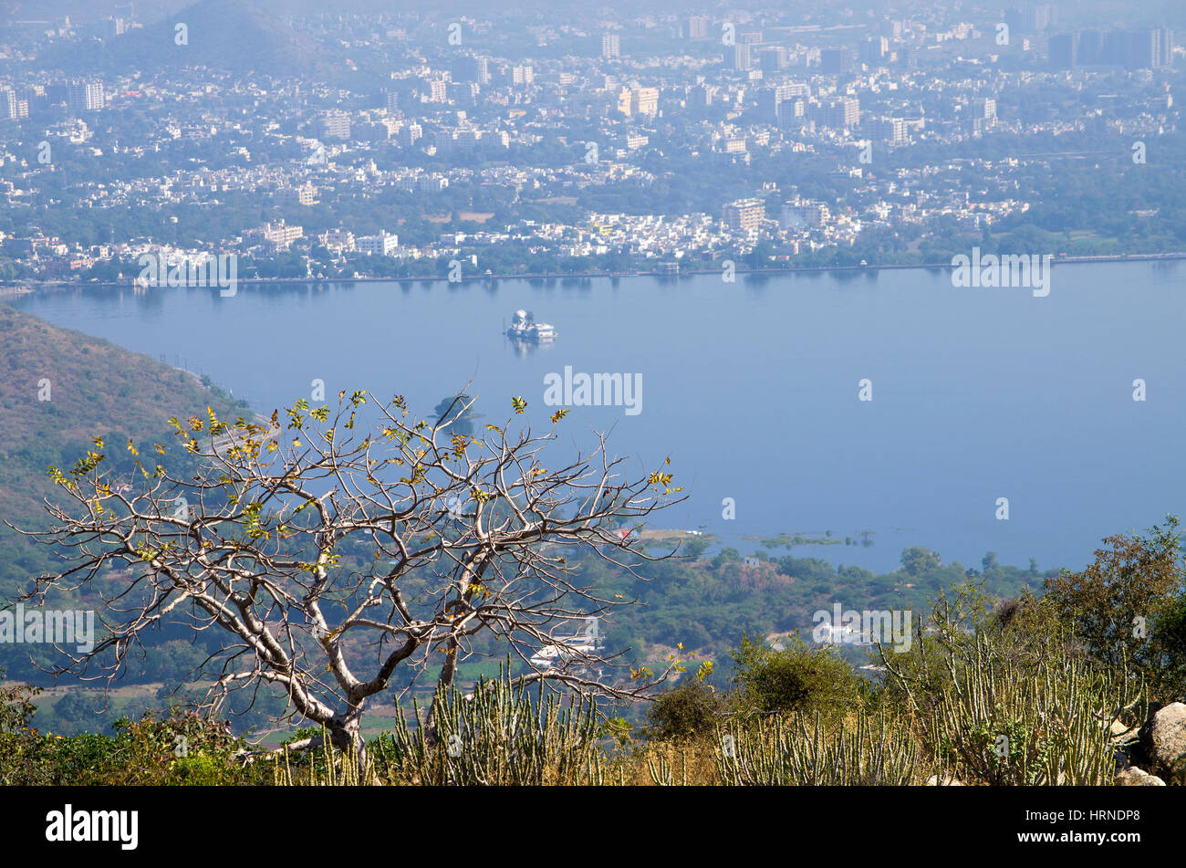 Landscape from above in India the city of Udaipur Stock Photo - Alamy