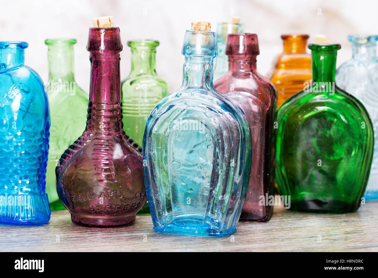 Coloured glass bottles hi-res stock photography and images - Alamy