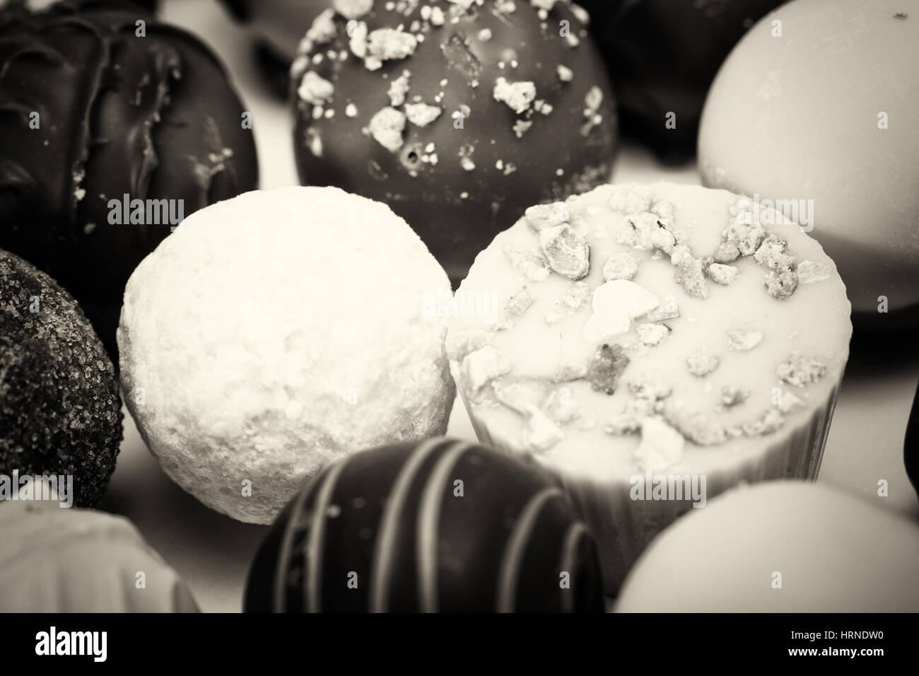 Close-up of a selection of delicious chocolates Stock Photo - Alamy