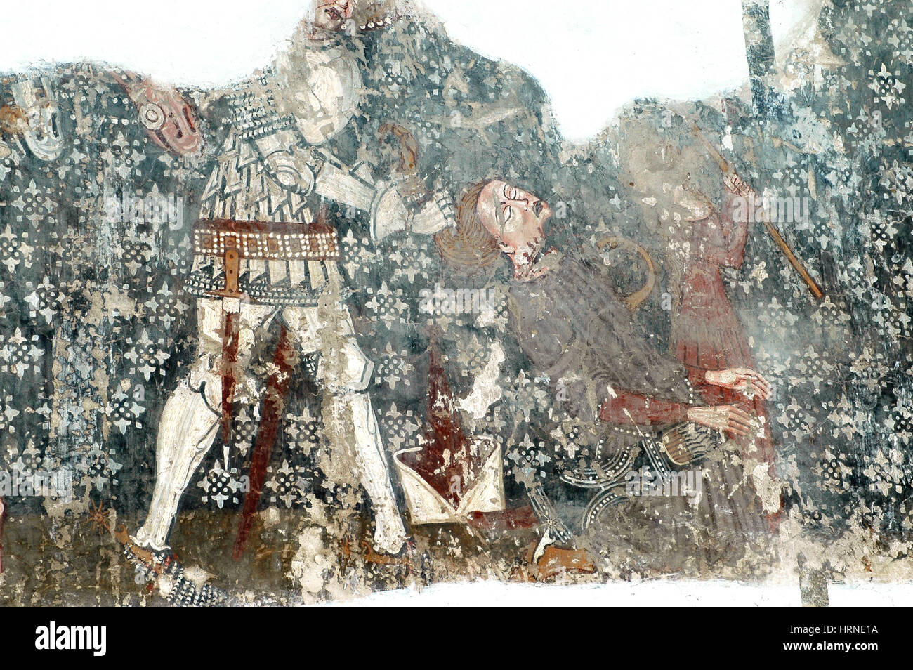 DARJIU, ROMANIA - MAY 12, 2008: The 13th century murals of the church ...