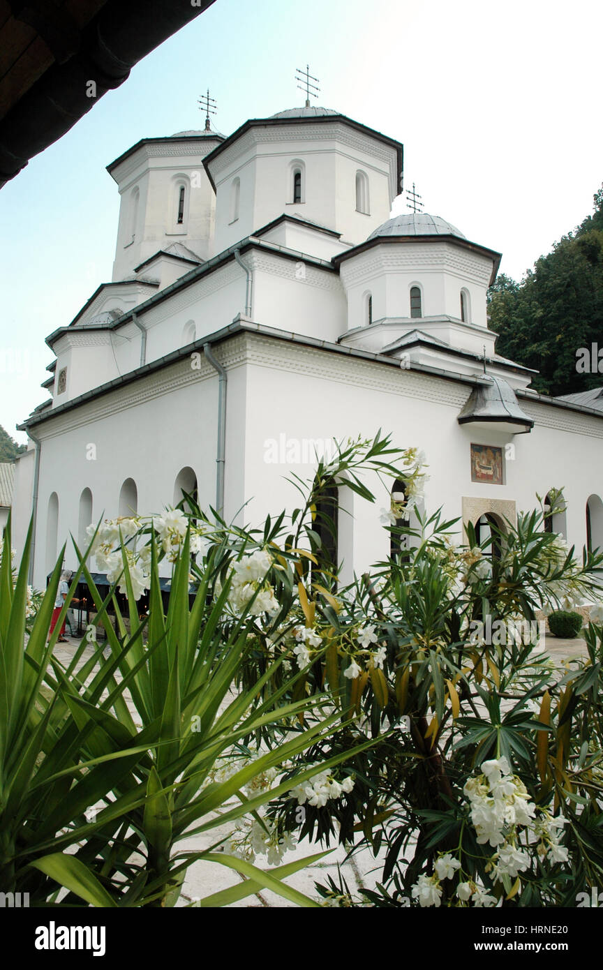 TISMANA, ROMANIA - AUGUST 21, 2008: The newly renovated Tismana ...
