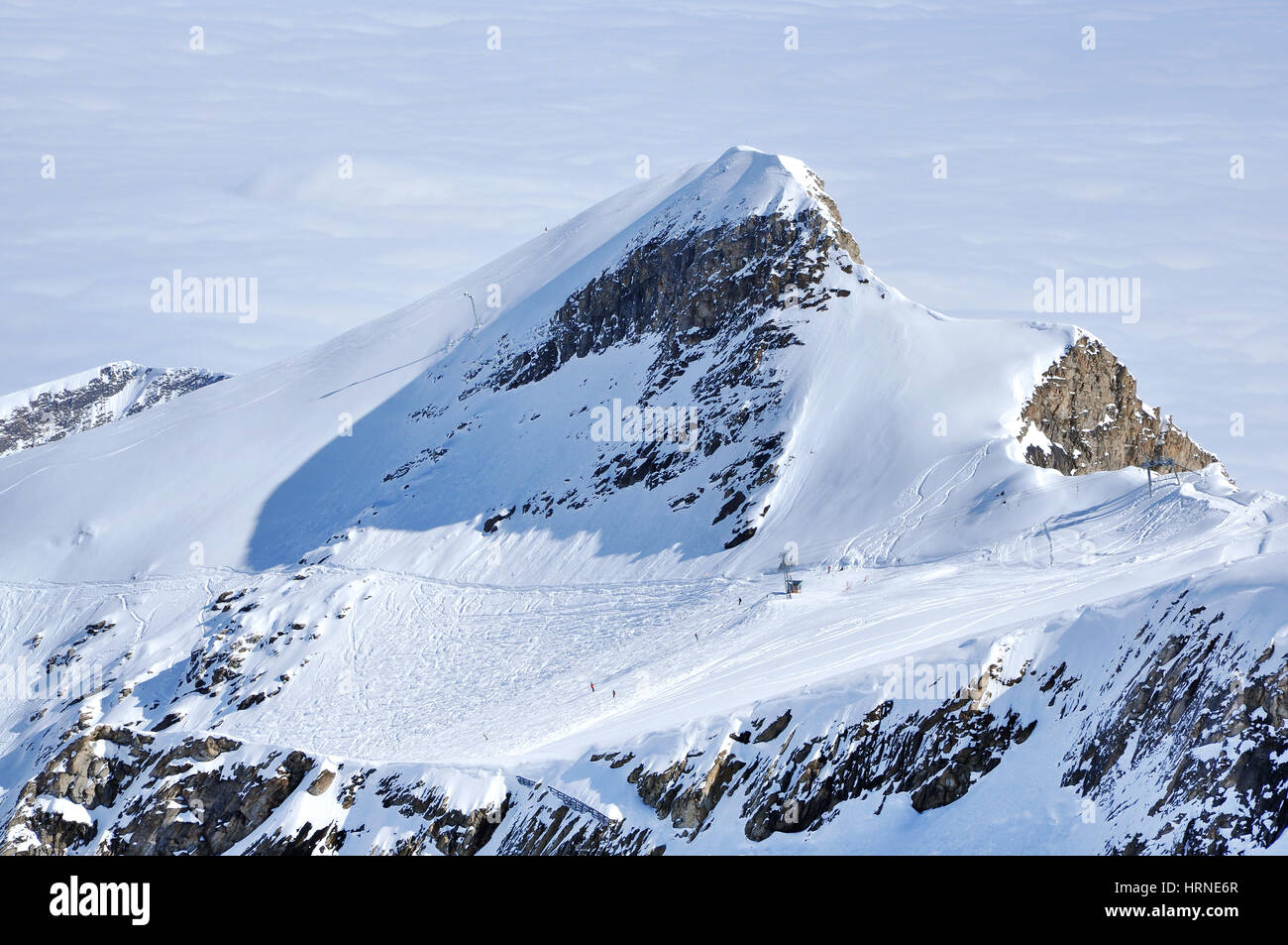 Alpine ski piste and slopes in the Alps Stock Photo - Alamy