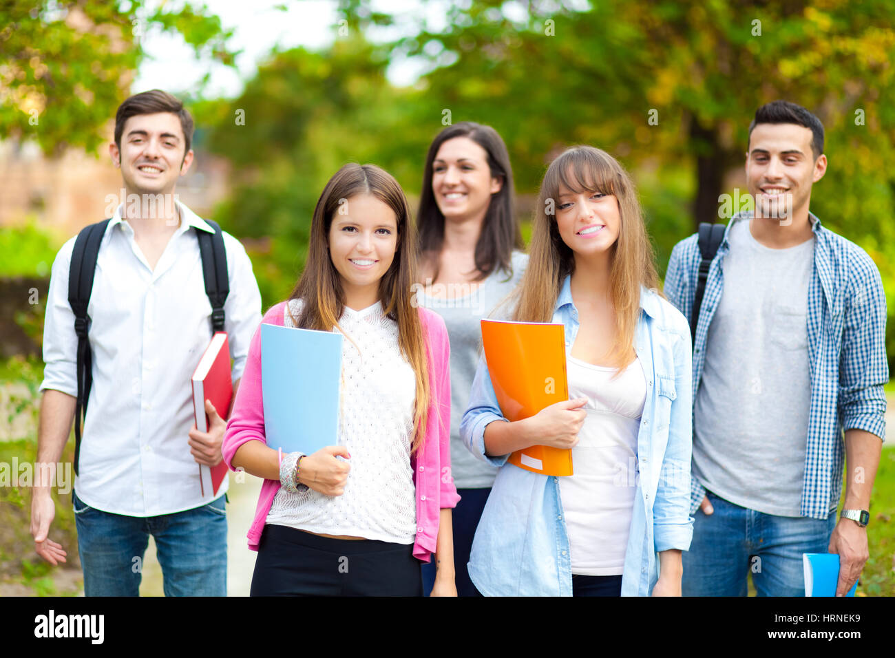 Students in a park Stock Photo - Alamy