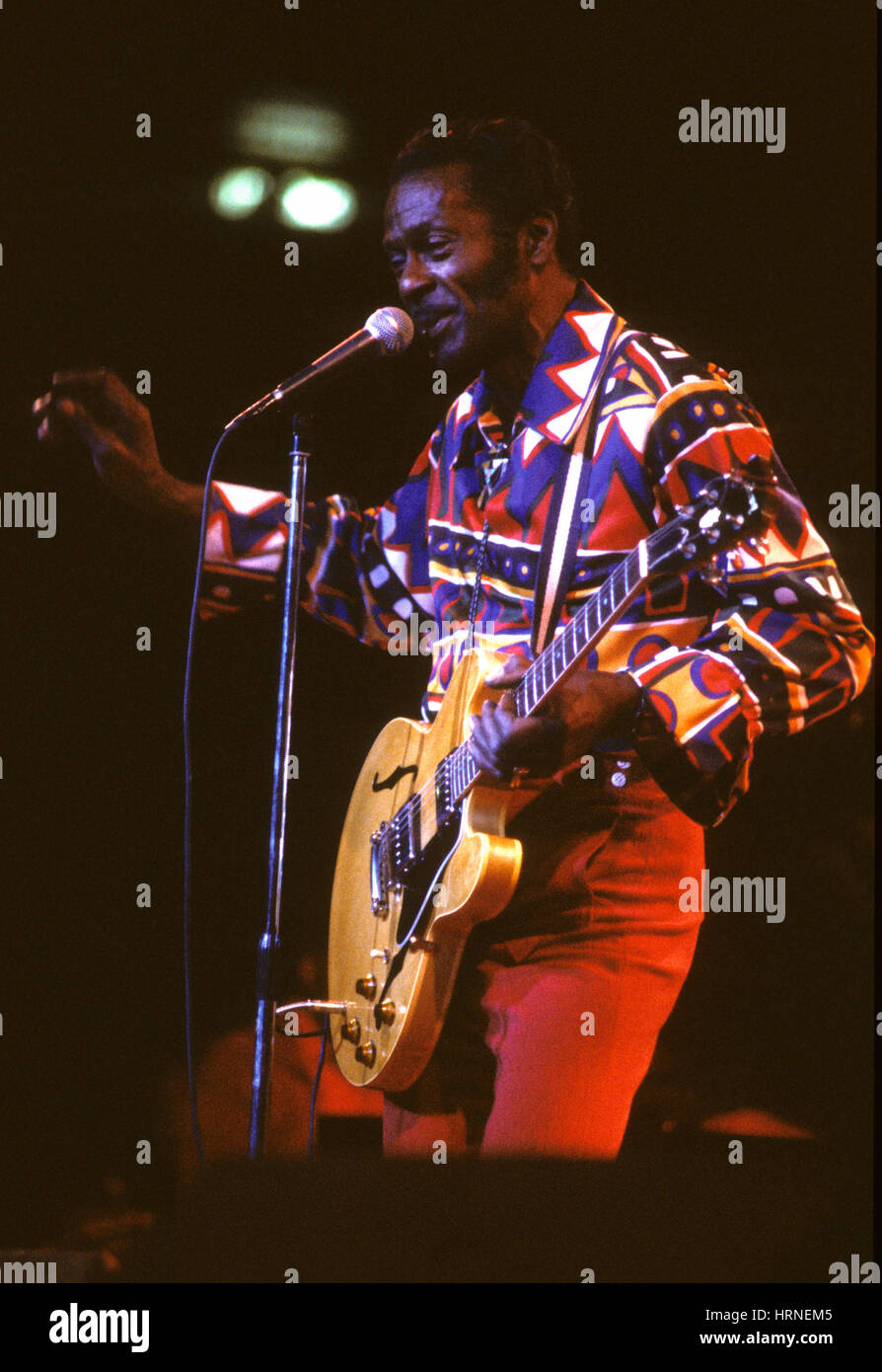 CHUCK BERRY american guitarist and singer at a concert in Norrköping ...