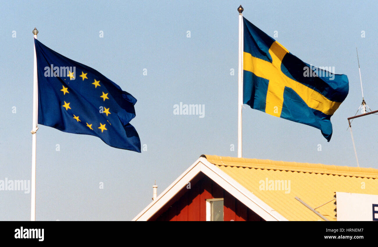 European union sweden flags hi-res stock photography and images - Alamy