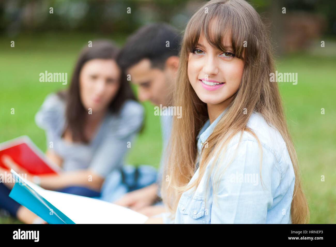 Students group at the park Stock Photo - Alamy