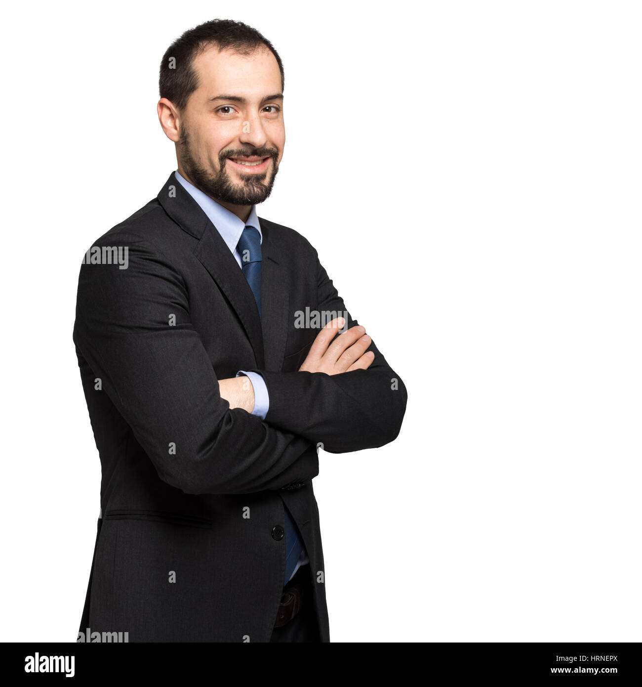 Portrait of a friendly businessman isolated on white Stock Photo - Alamy