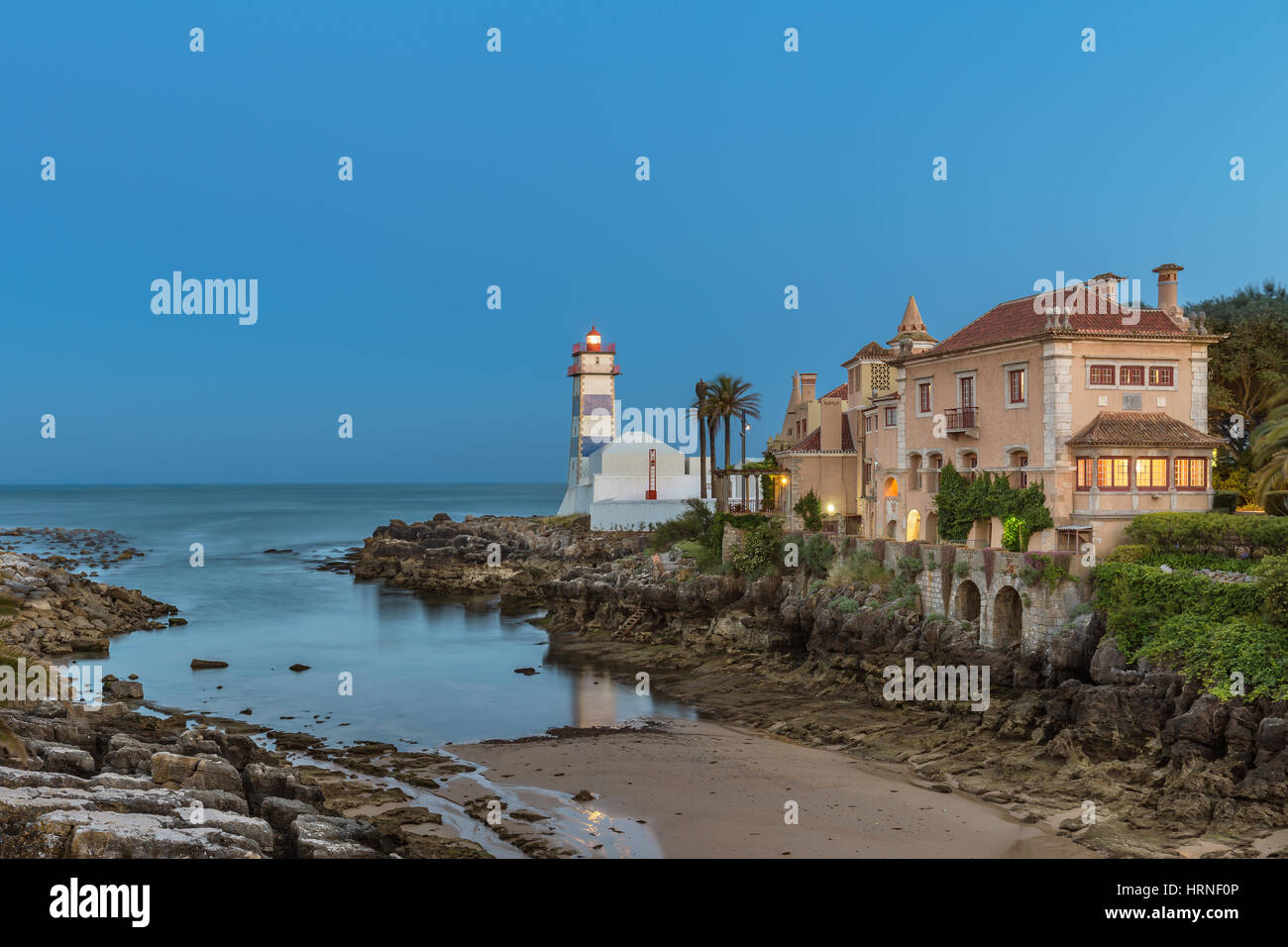 Santa Marta Lighthouse in Cascais, Portugal Stock Photo - Alamy