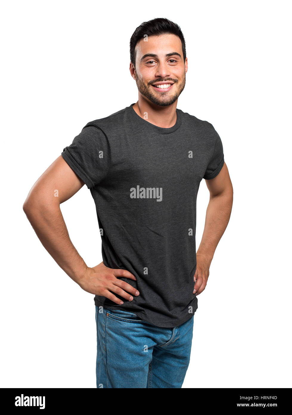 Young smiling man isolated on a white background Stock Photo - Alamy