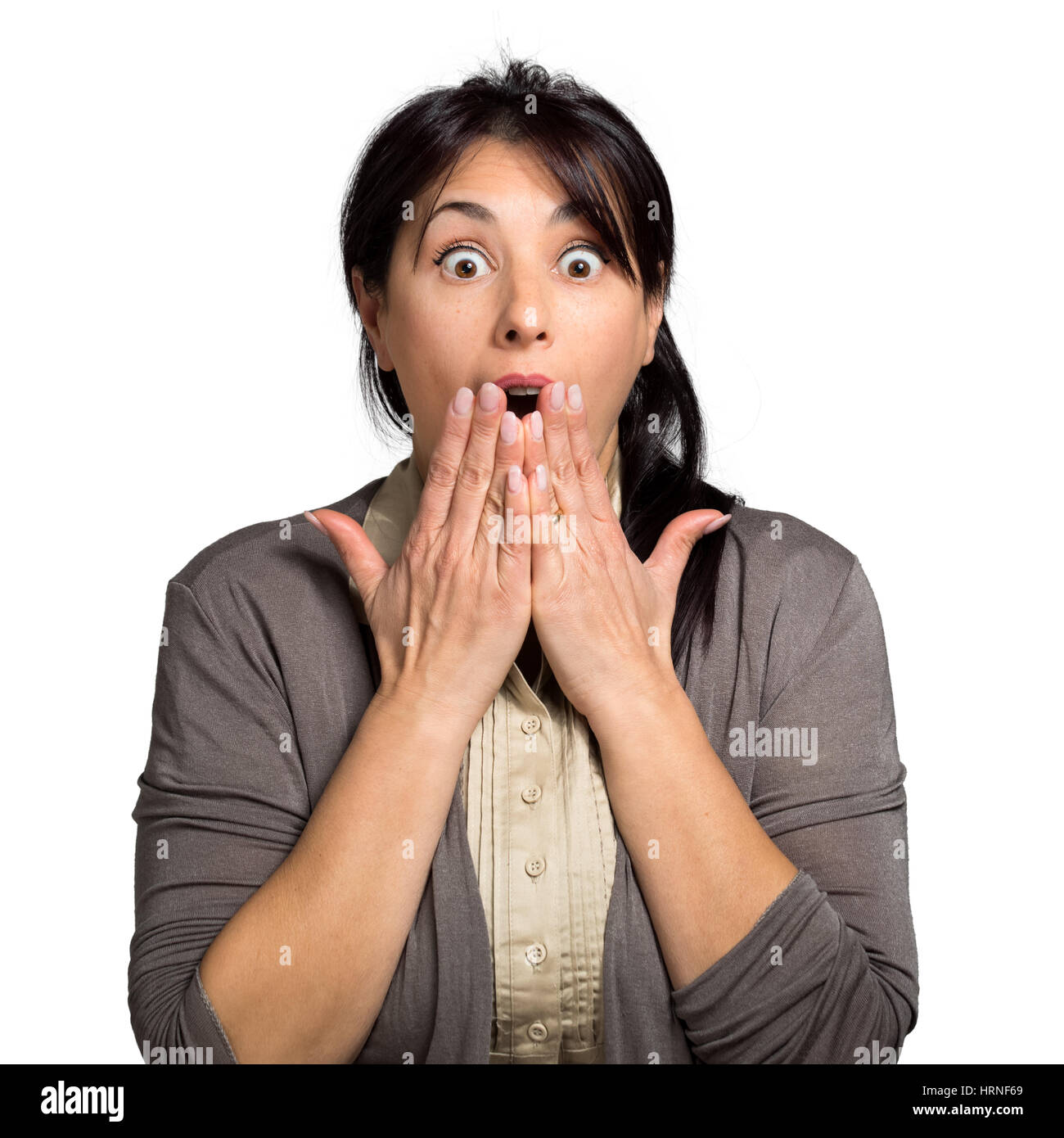 Beautiful surprised woman Stock Photo - Alamy