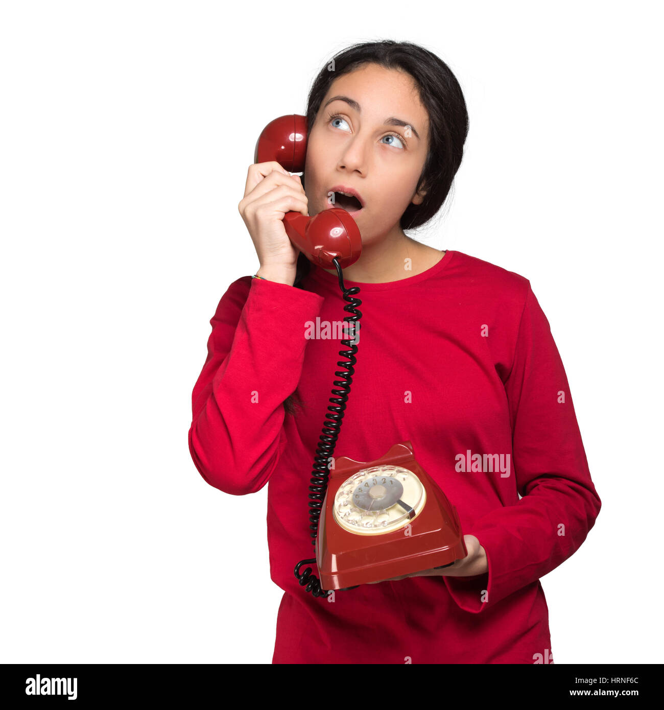 Woman dialing phone number on hi-res stock photography and images - Alamy