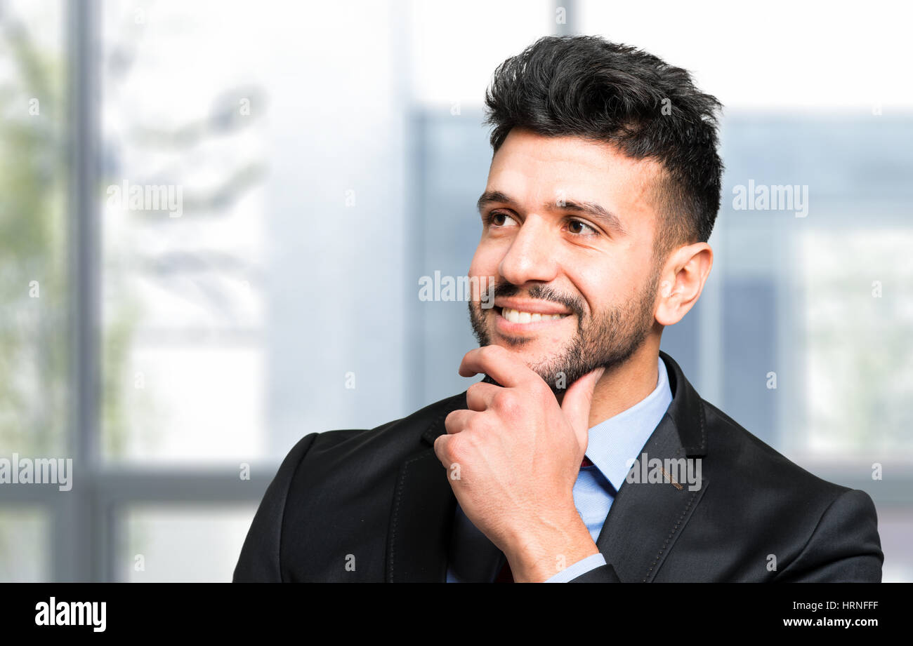 Thoughtful man portrait Stock Photo - Alamy