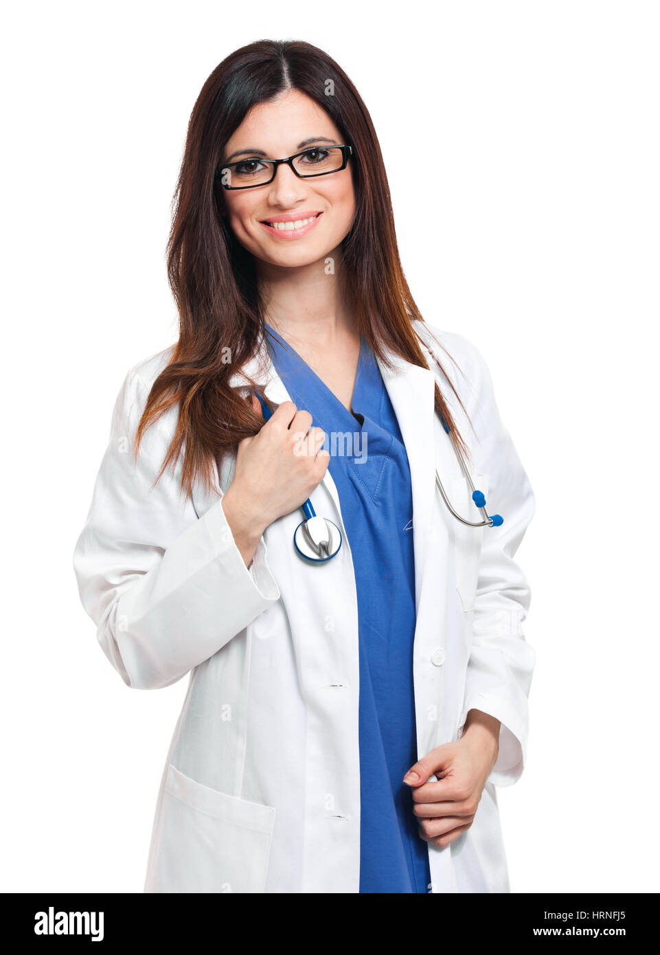 Friendly female doctor portrait Stock Photo - Alamy