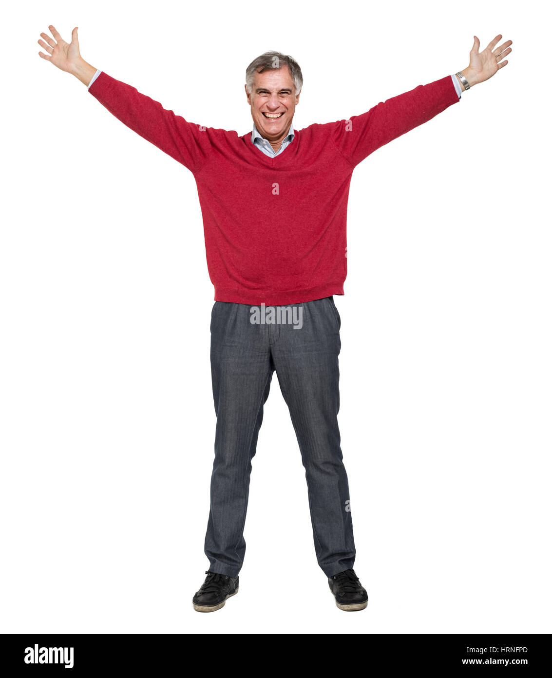 Full length portrait of handsome senior man standing Stock Photo - Alamy