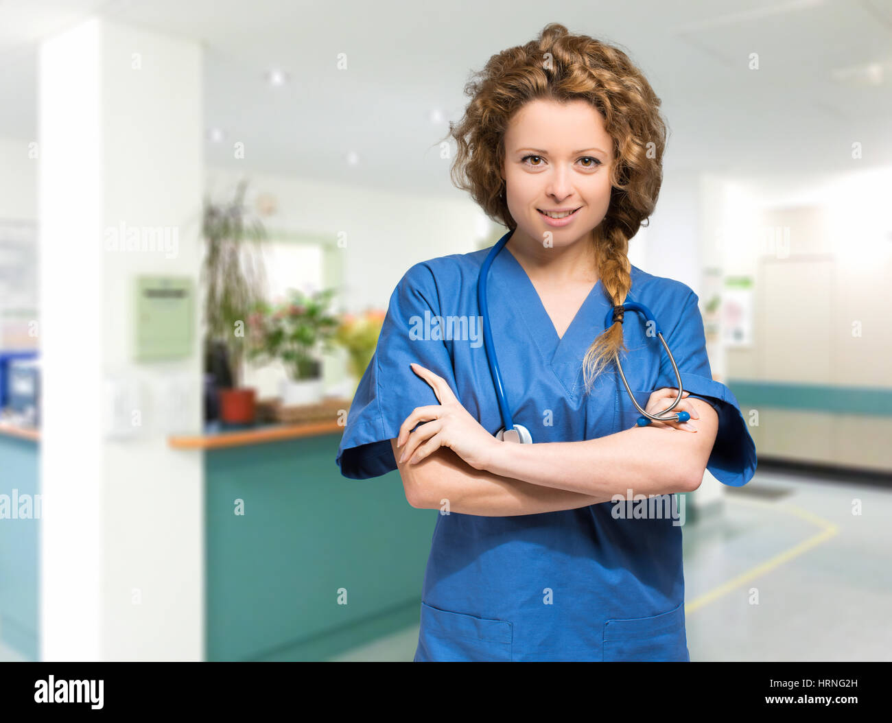 Friendly beautiful nurse at the hospital Stock Photo - Alamy