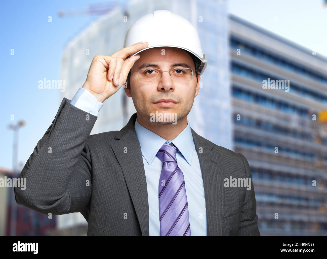 Architect in a construction site Stock Photo - Alamy