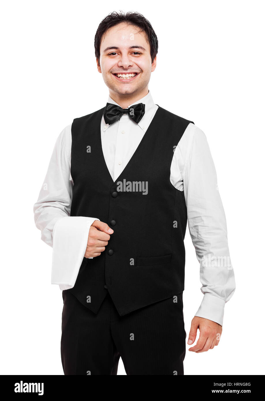 Young waiter portrait Stock Photo - Alamy