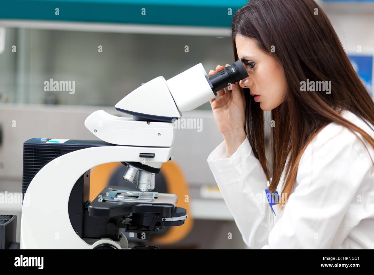 Female scientist working in a laboratory Stock Photo - Alamy