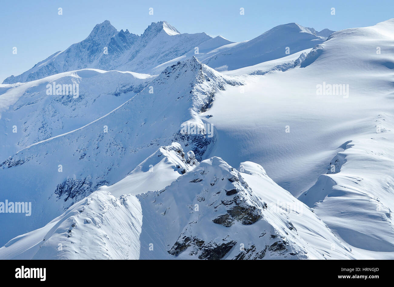Snow covered slopes in the Alps Stock Photo - Alamy