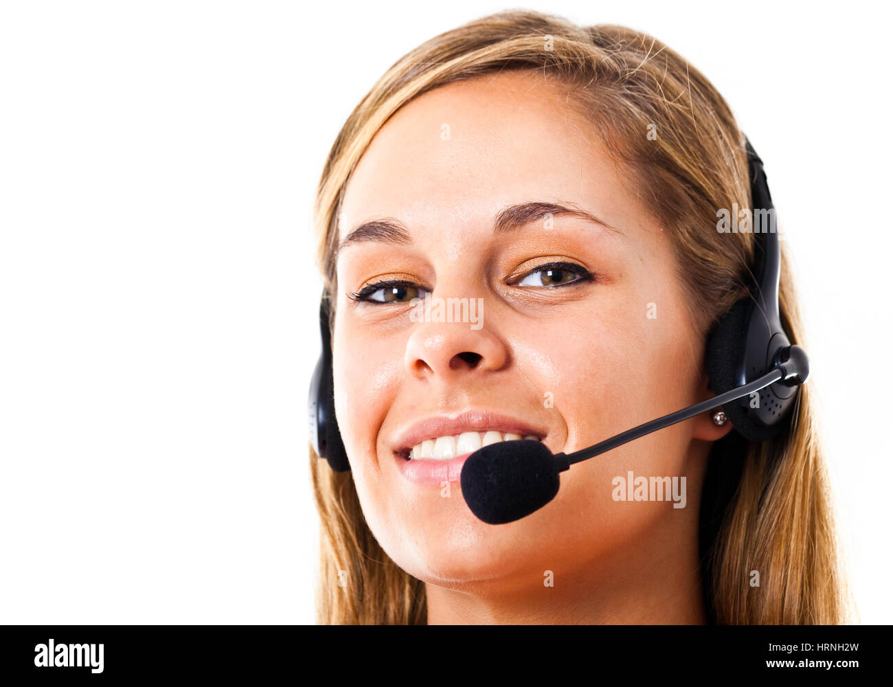 Female call center operator at work Stock Photo - Alamy