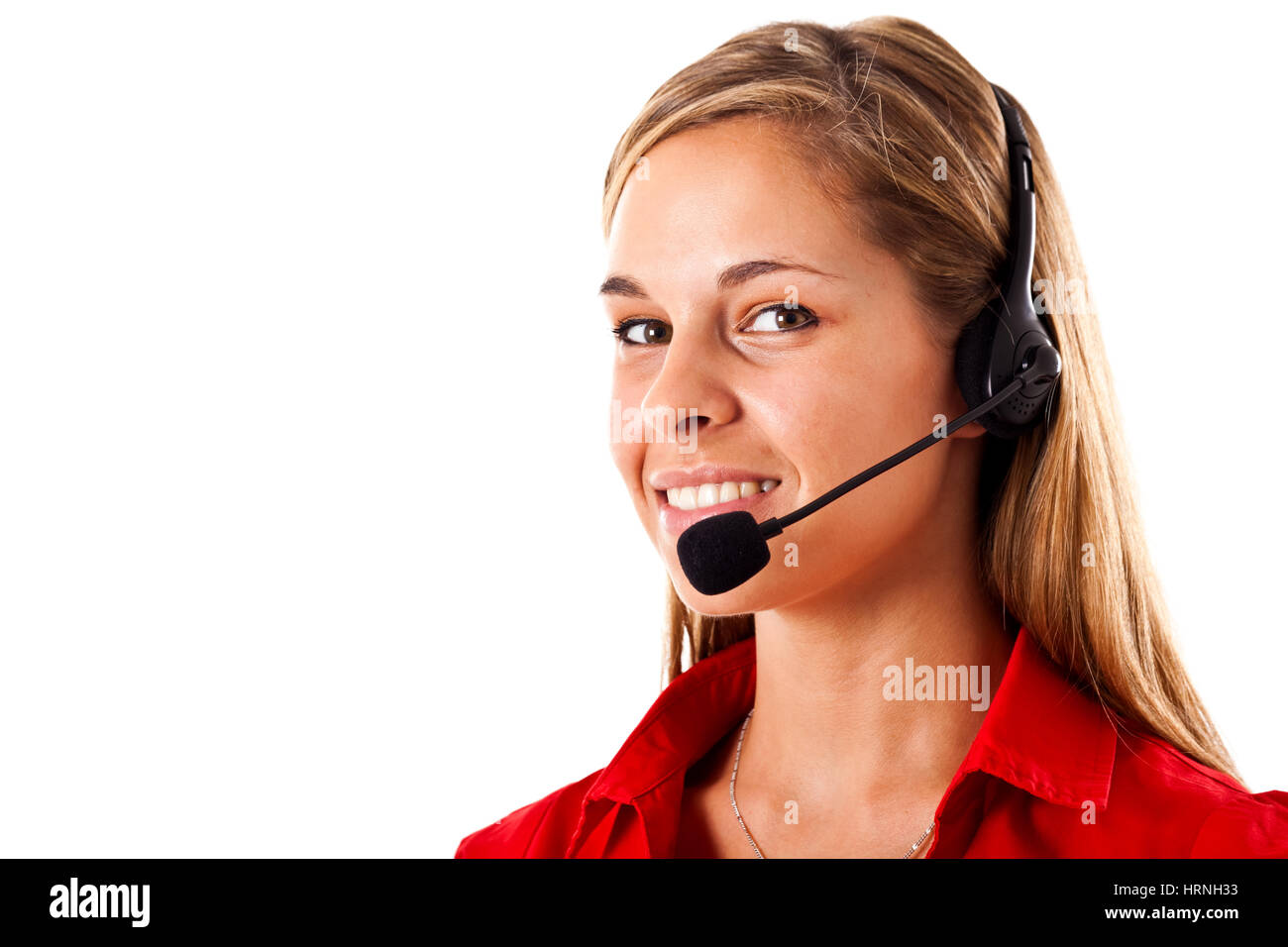 Female call center operator at work Stock Photo - Alamy
