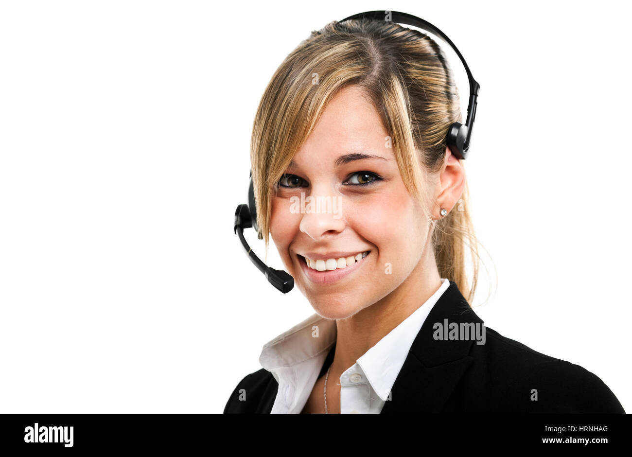 Female call center operator at work Stock Photo - Alamy