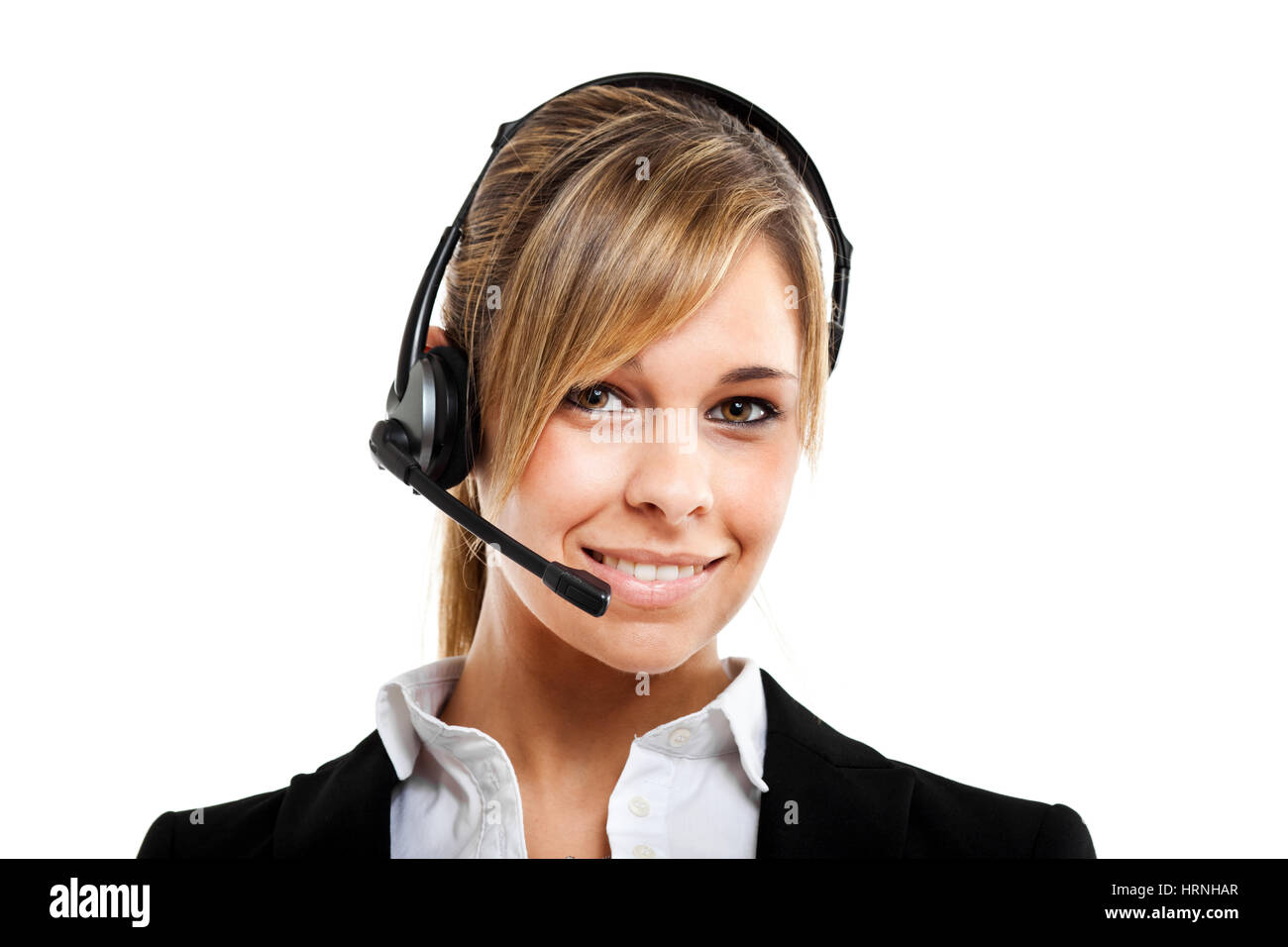 Female call center operator at work Stock Photo - Alamy