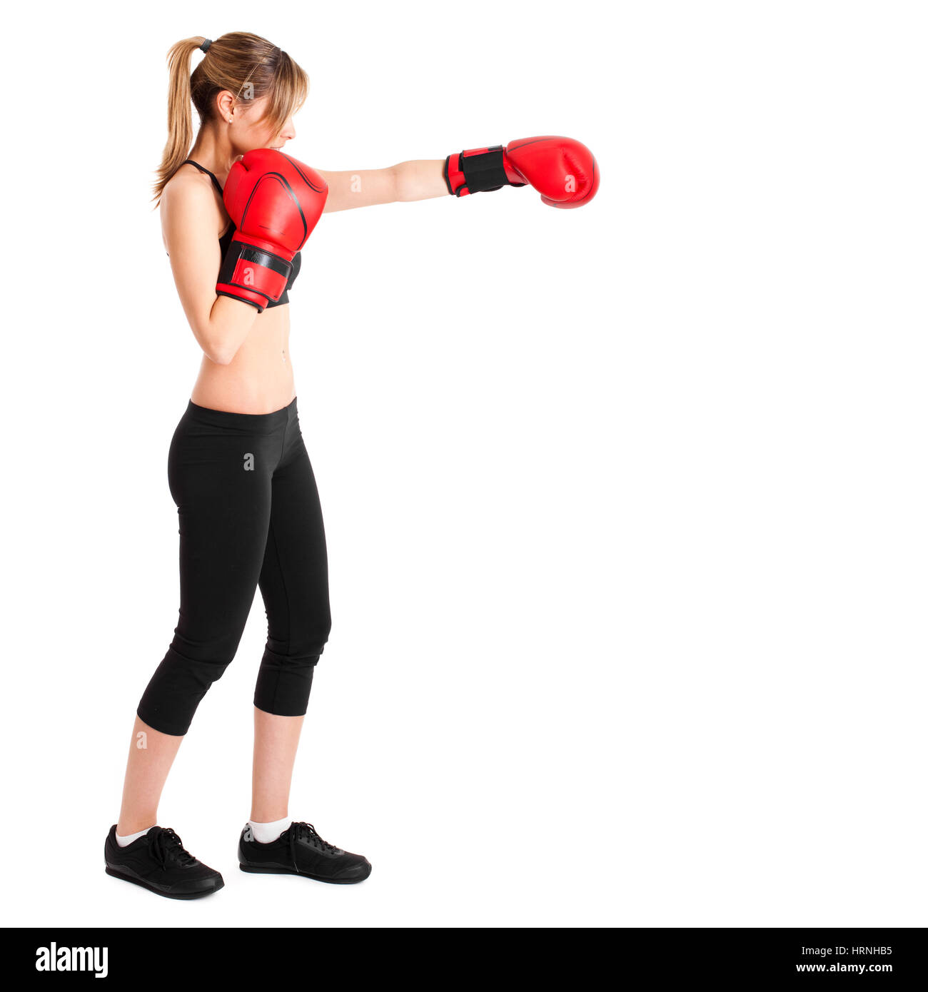 Young beautiful female boxer full length Stock Photo - Alamy