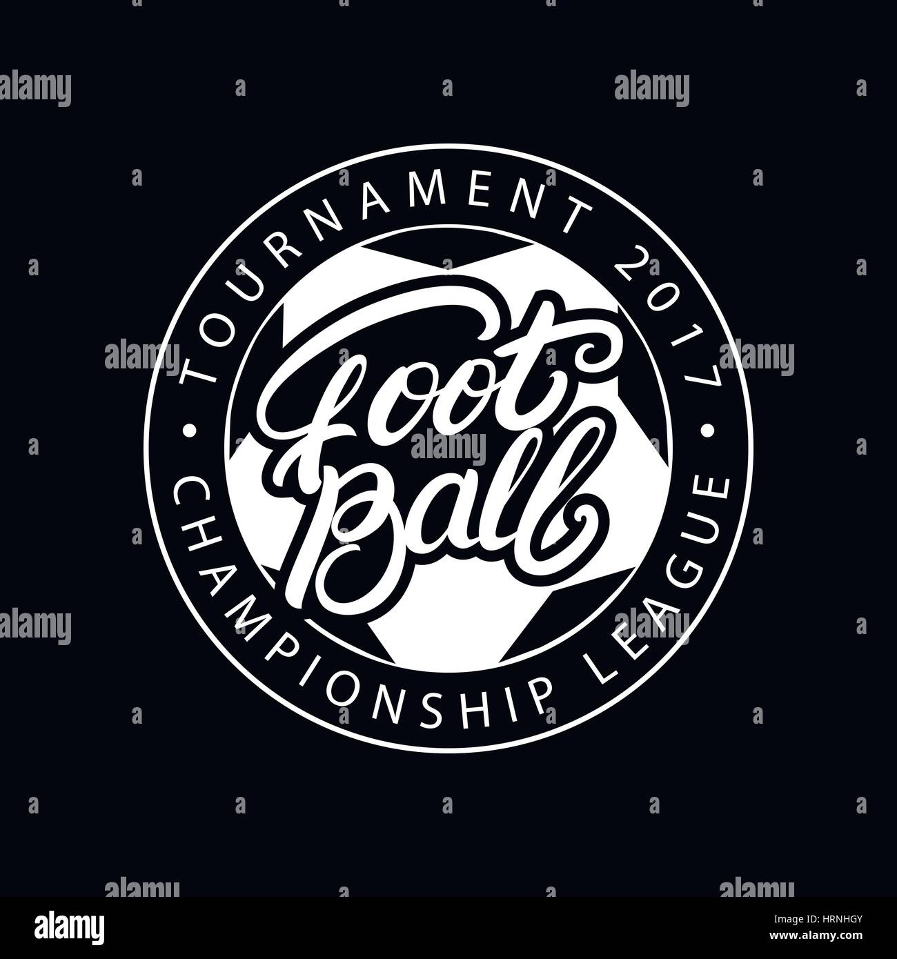 Football hand written lettering logo, label, badge or emblem. Isolated ...