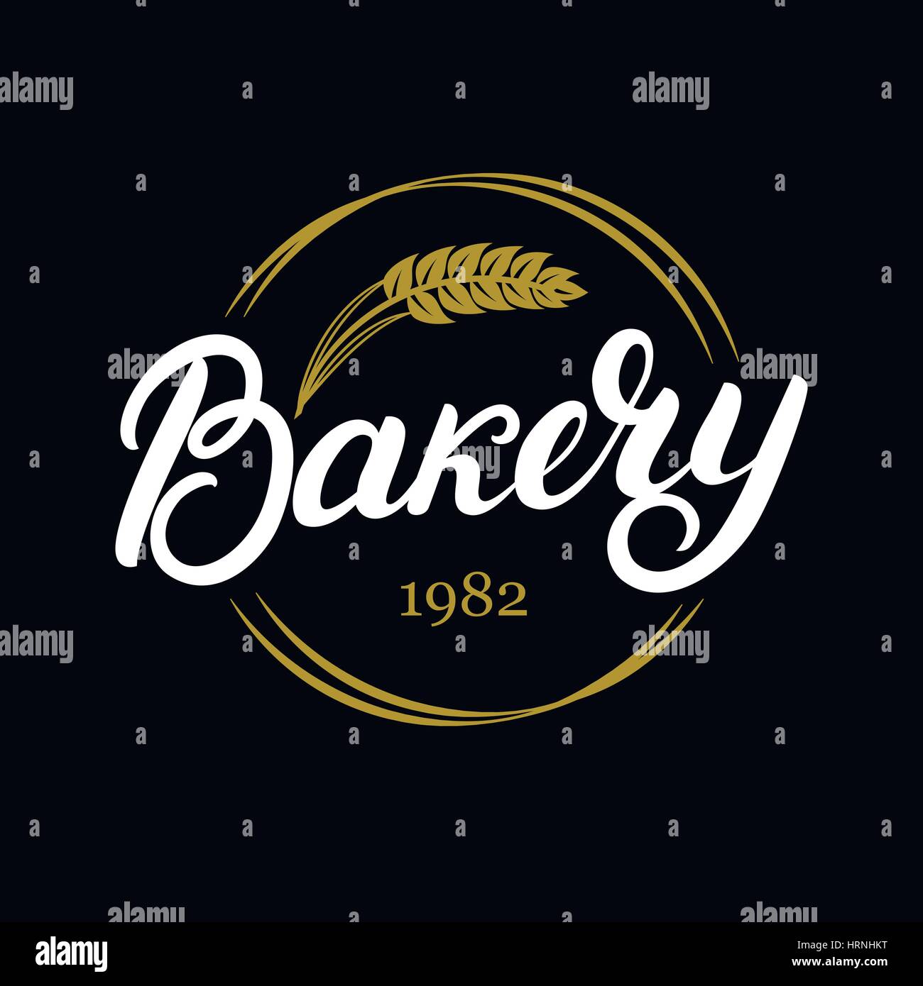 Bakery hand written lettering logo hi-res stock photography and images ...