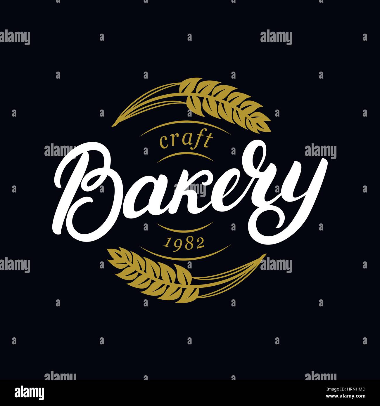 Bakery hand written lettering logo hi-res stock photography and images ...