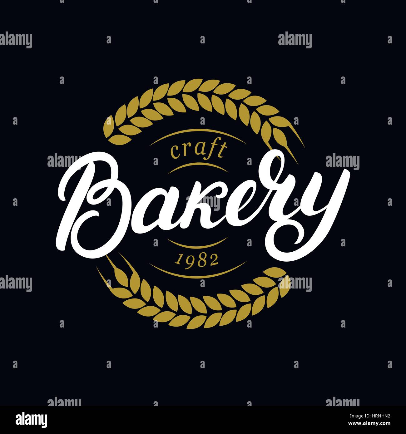 Bakery hand written lettering logo hi-res stock photography and images ...