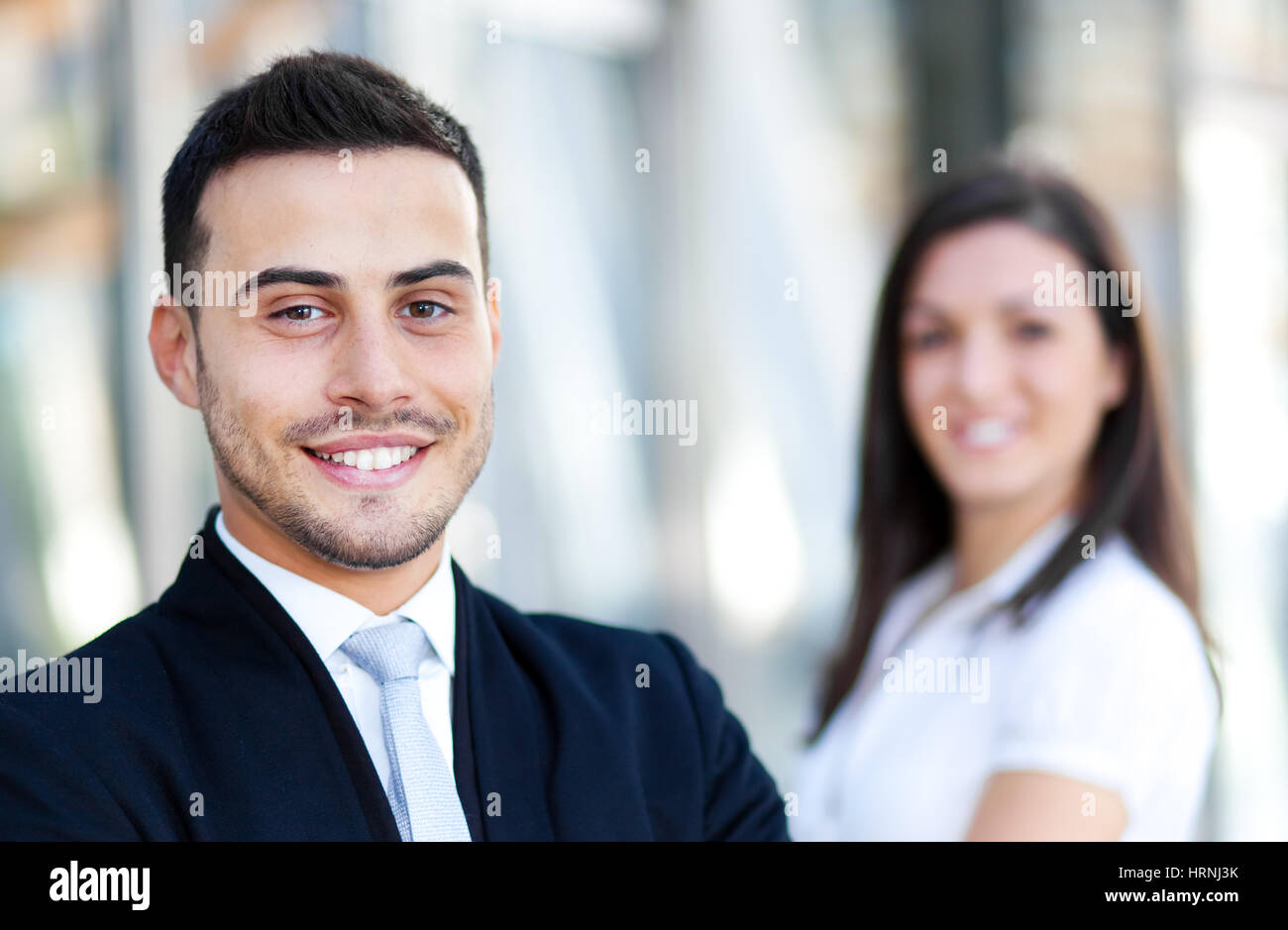 Two smiling business people outdoor Stock Photo - Alamy Two smiling business people outdoor Stock Photo - Alamy