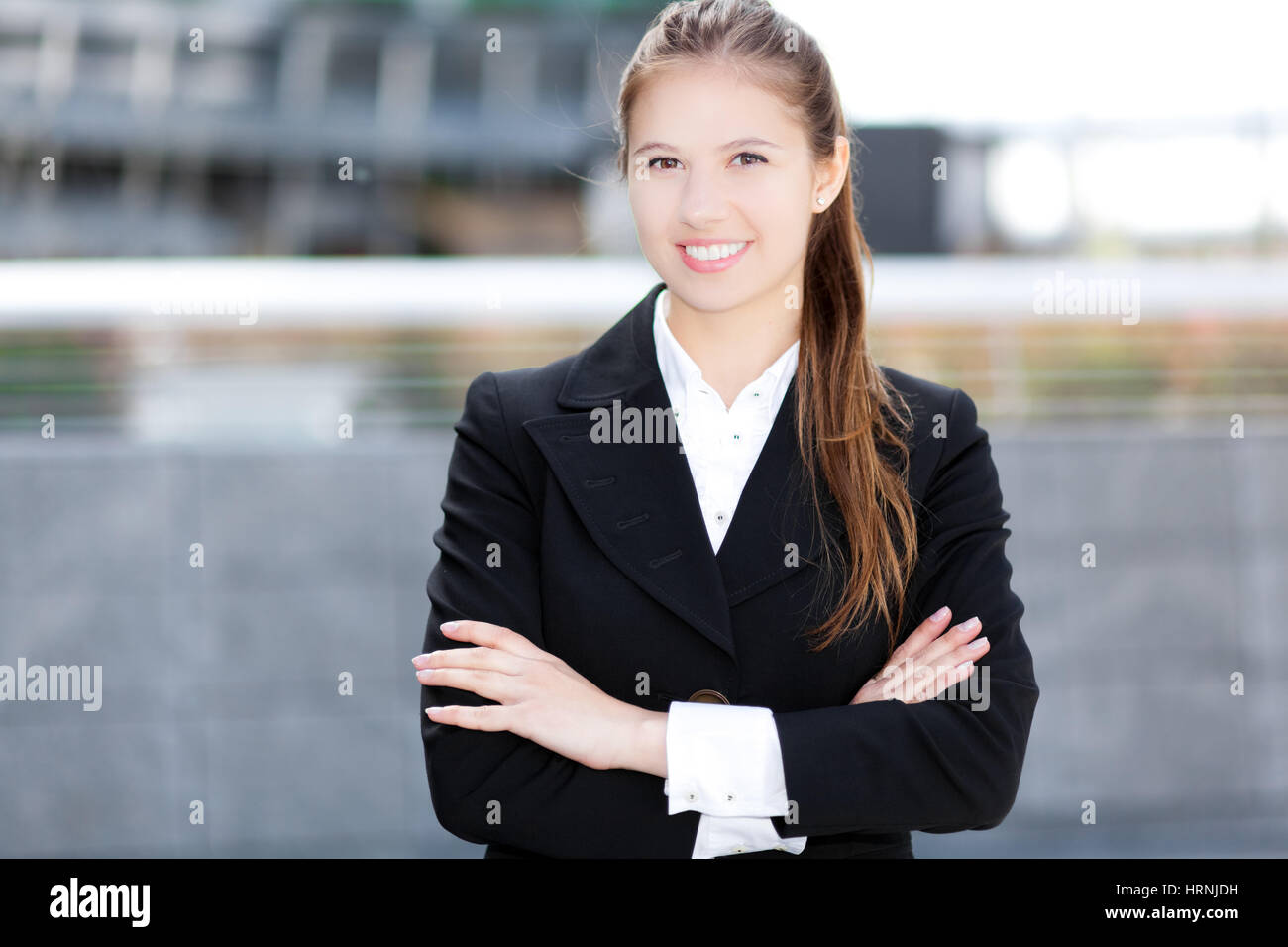 Beautiful female manager outdoor Stock Photo - Alamy