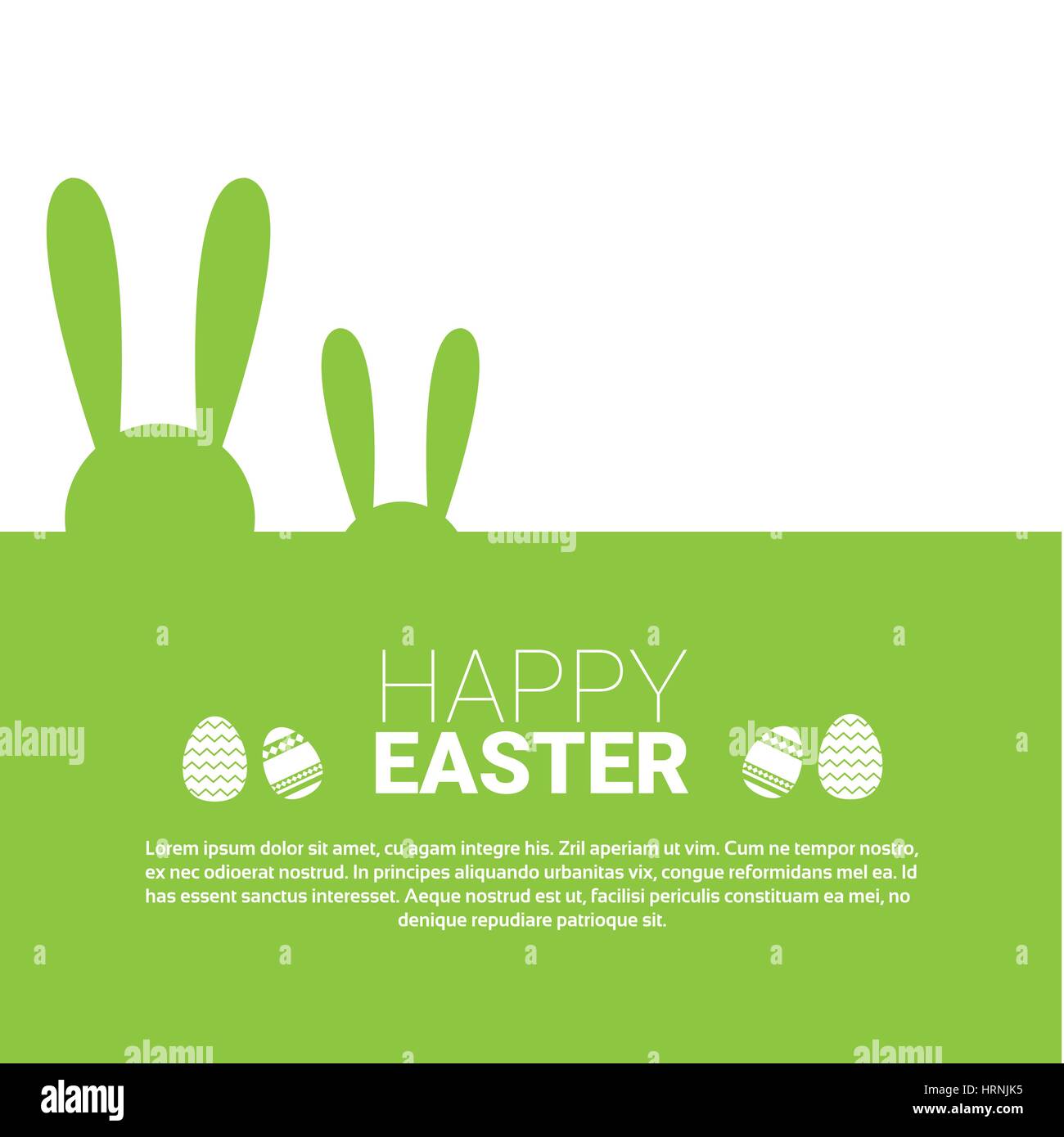 Rabbit Easter Holiday Bunny Symbols Greeting Card Stock Vector Image ...
