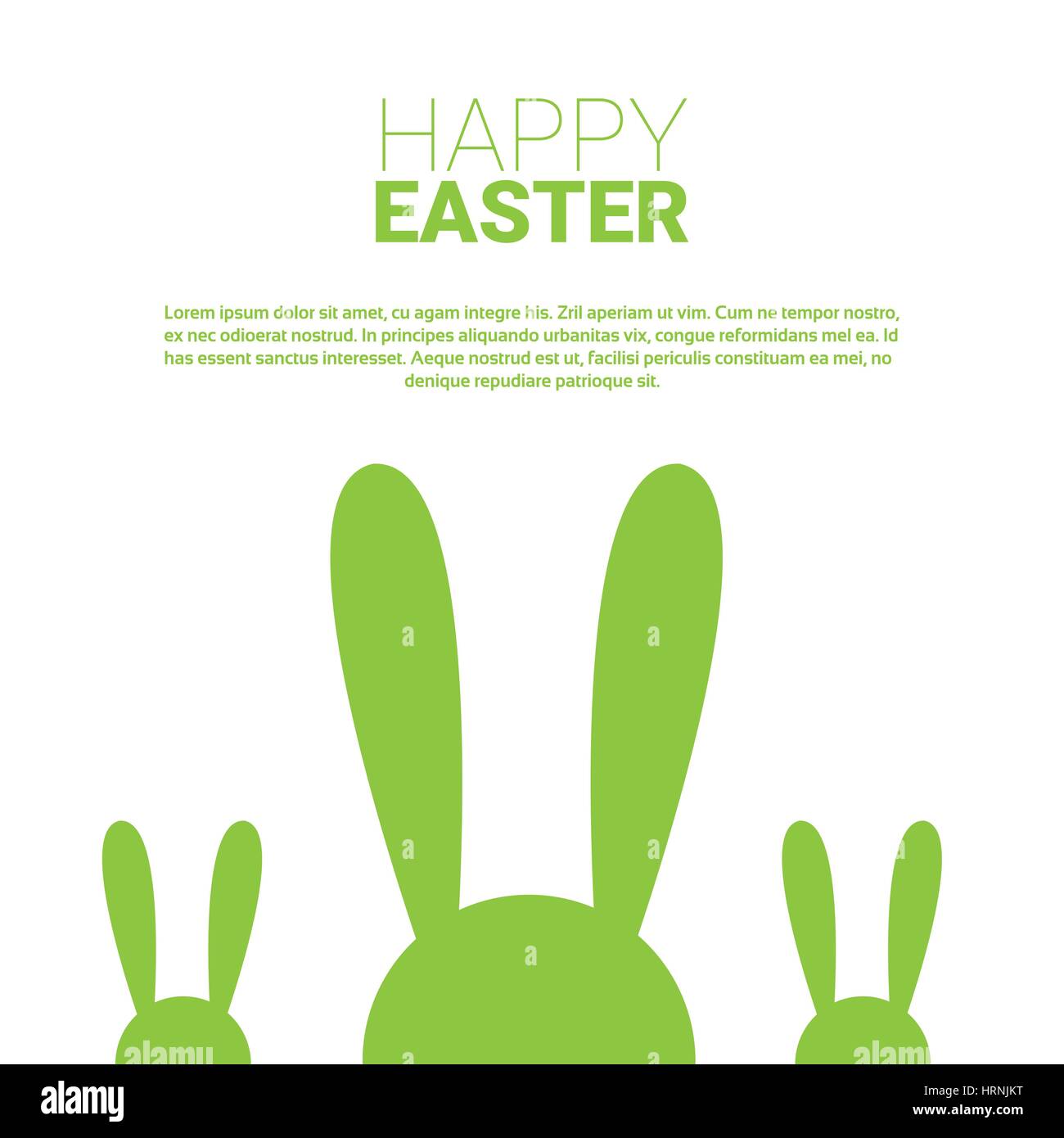 Rabbit Easter Holiday Bunny Symbols Greeting Card Stock Vector Image ...